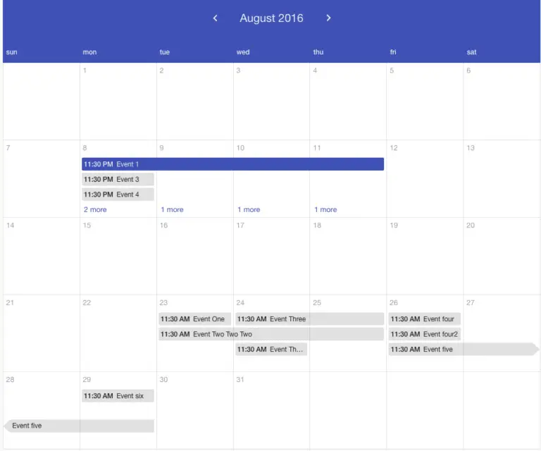Angular Material Calendar Component Angular Script